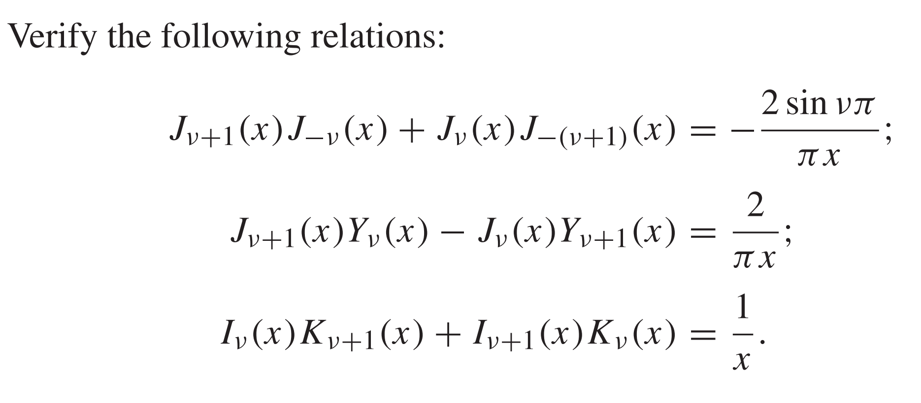 Verify the following relations: | Chegg.com