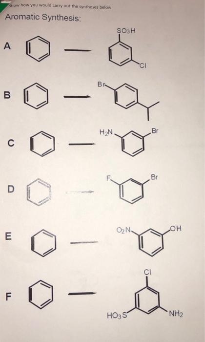 Solved Aromatic Synthesis: A B C D E F | Chegg.com