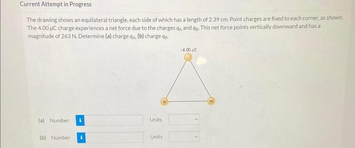 Solved The drawing shows an equilateral triangle, each side | Chegg.com