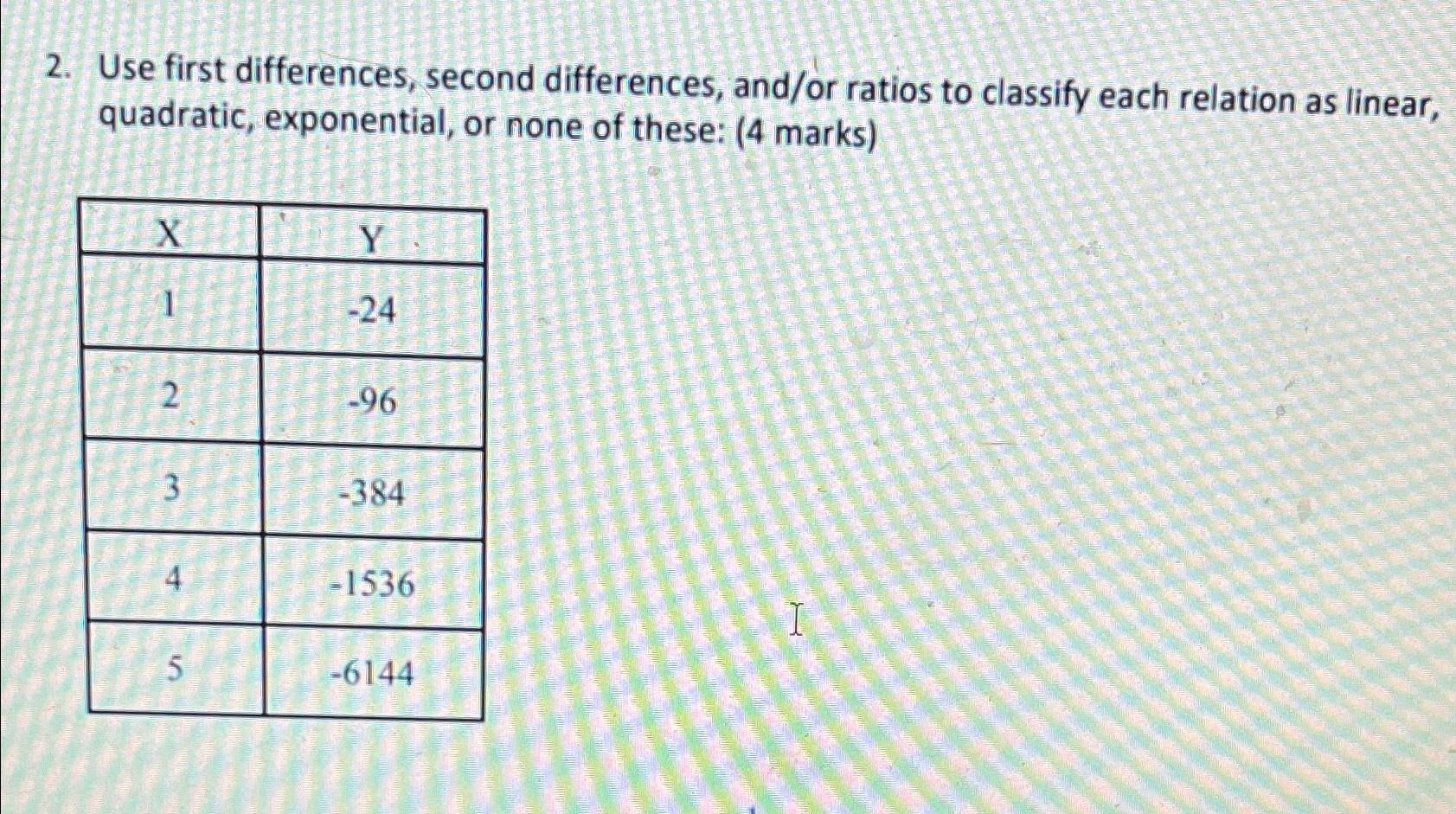 Solved Use First Differences Second Differences Andor 