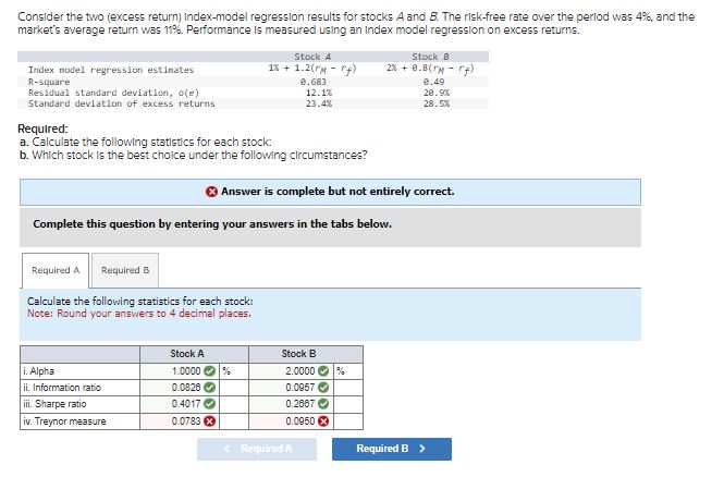 Solved Problem 24.9 (Algo)Consider the two (excess return) | Chegg.com
