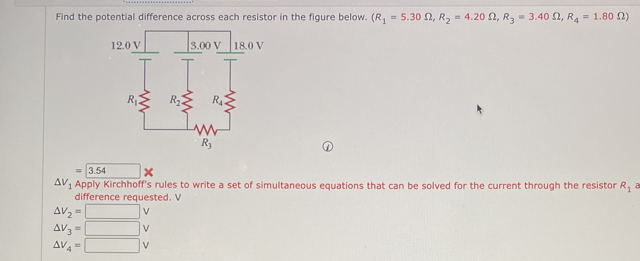 Solved Find the potential difference across each resistor in | Chegg.com