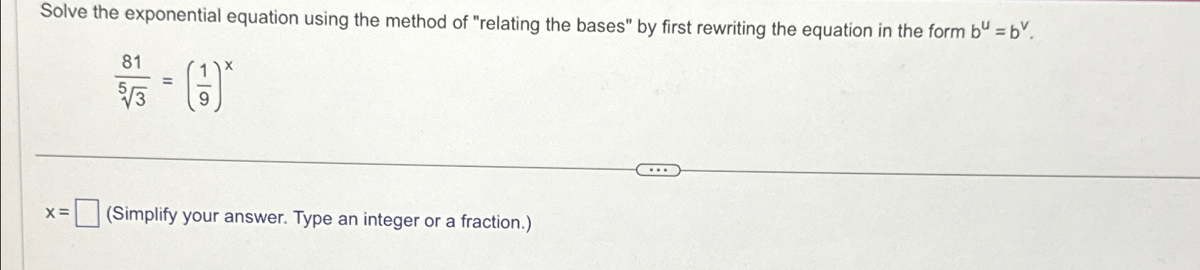Solved Solve the exponential equation using the method of | Chegg.com