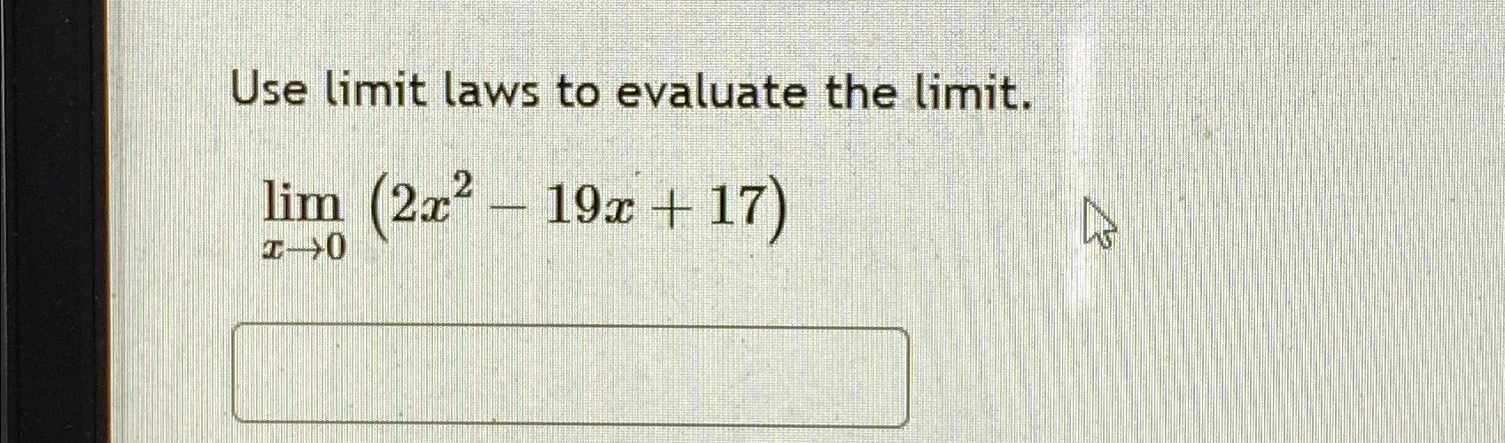 Solved Use limit laws to evaluate the | Chegg.com