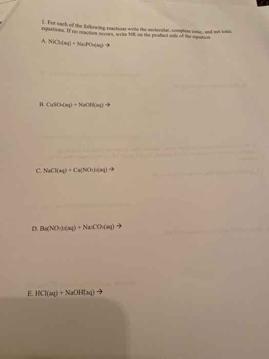 Solved Acid-Base Reaction - Example 1 molecular equation | Chegg.com