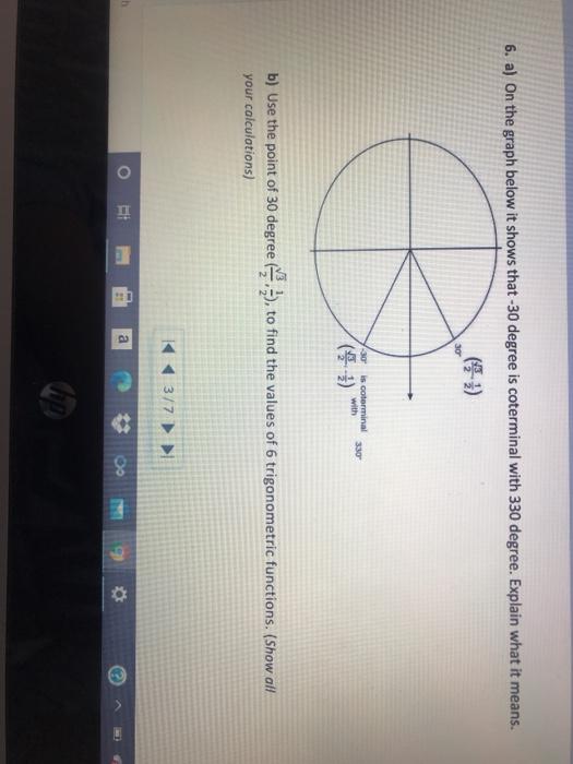 Solved 6. a) On the graph below it shows that -30 degree is | Chegg.com