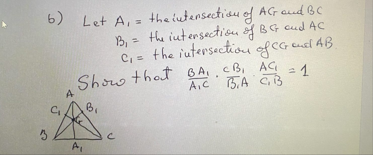 b)Let A1= ﻿the intersection of ACT ﻿and BCB1= ﻿the | Chegg.com