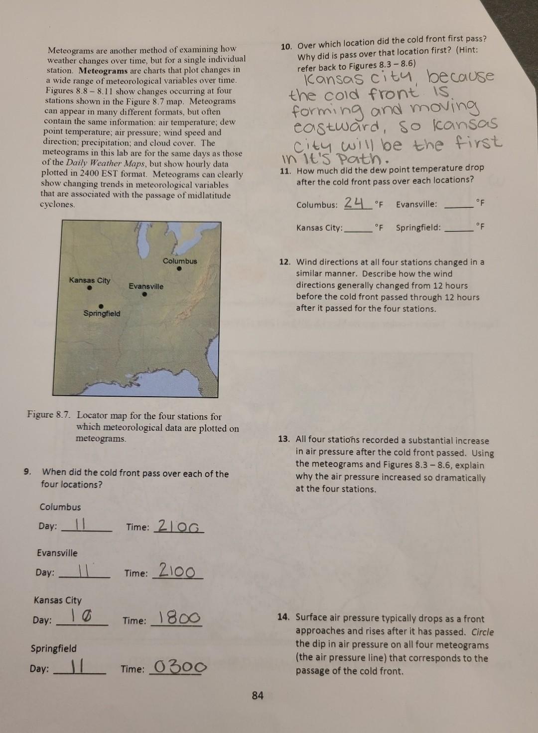 Meteograms are another method of examining how 10. | Chegg.com