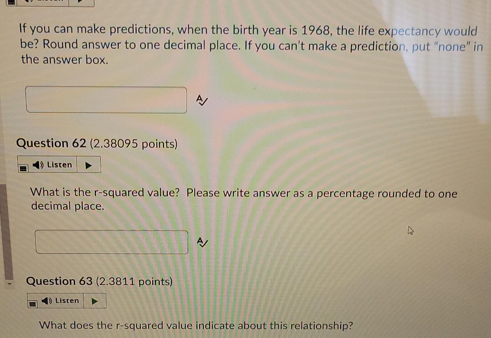 Solved Can you predict the life expectancy for an individual | Chegg.com
