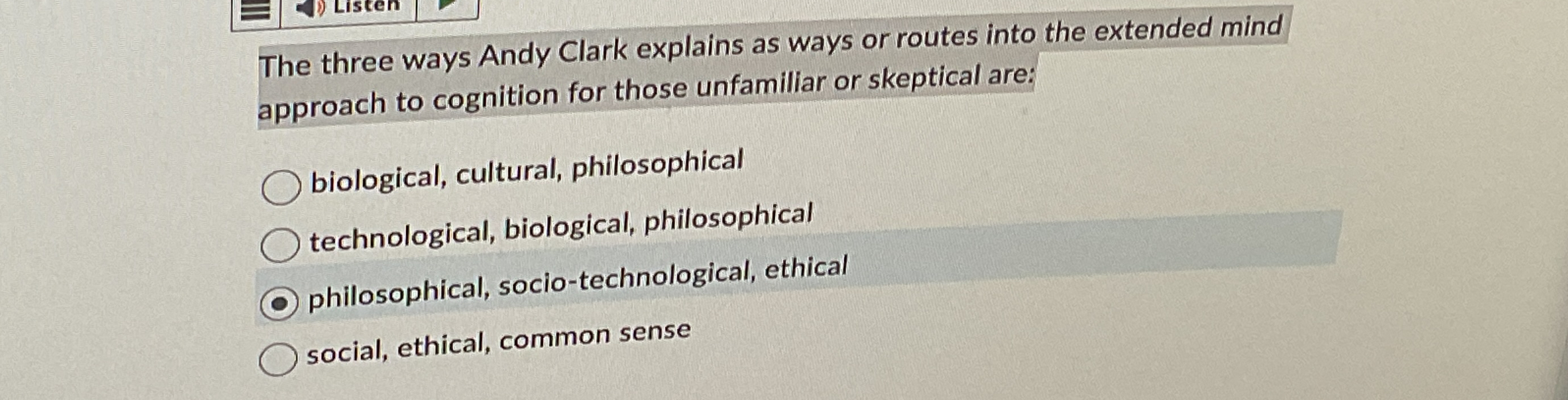 Solved The three ways Andy Clark explains as ways or routes | Chegg.com