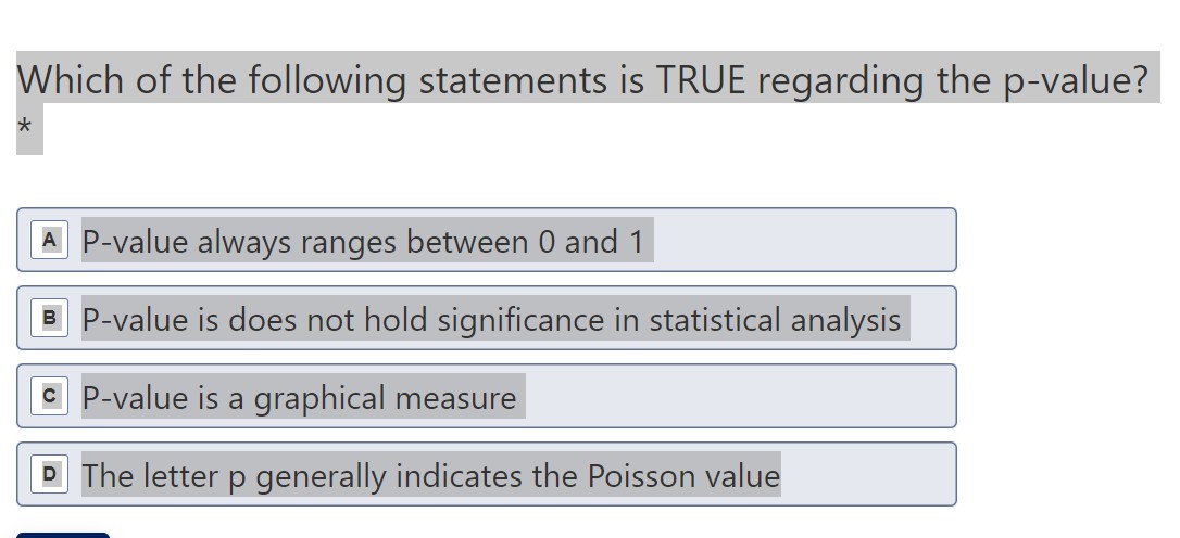 Solved Which of the following statements is TRUE regarding | Chegg.com