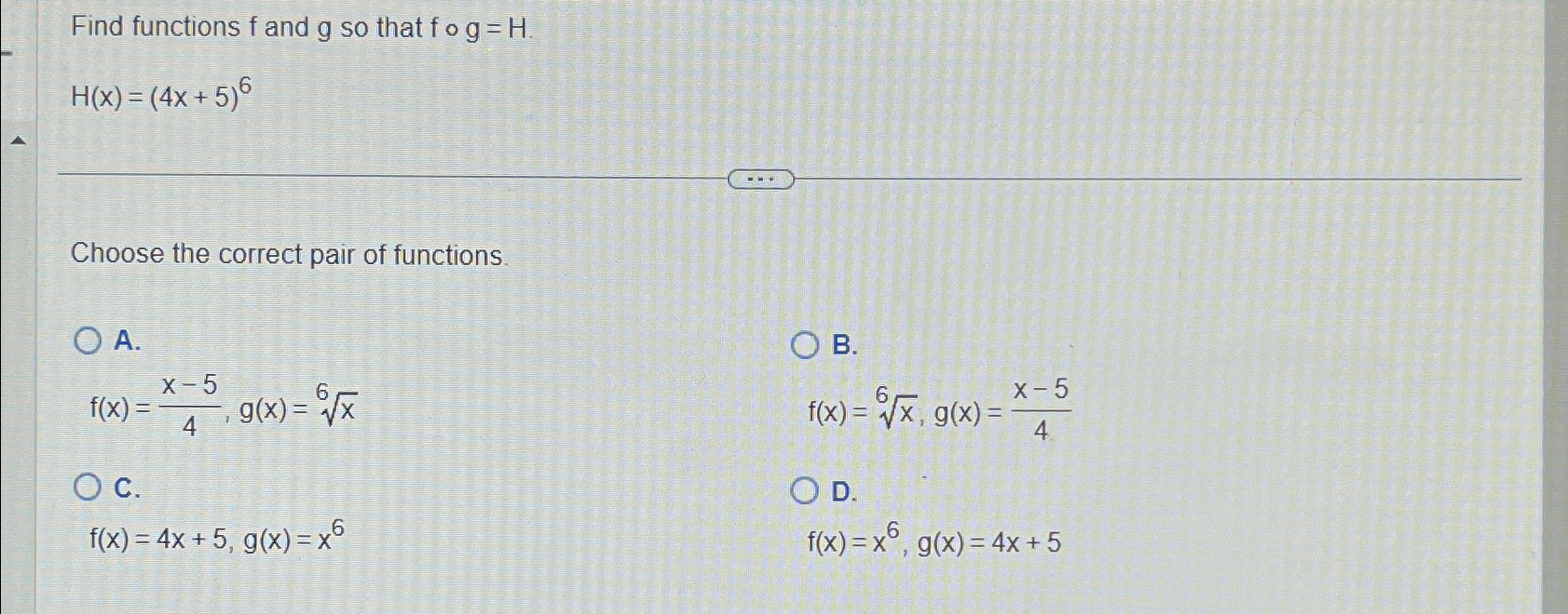 Solved Find Functions F ﻿and G ﻿so That