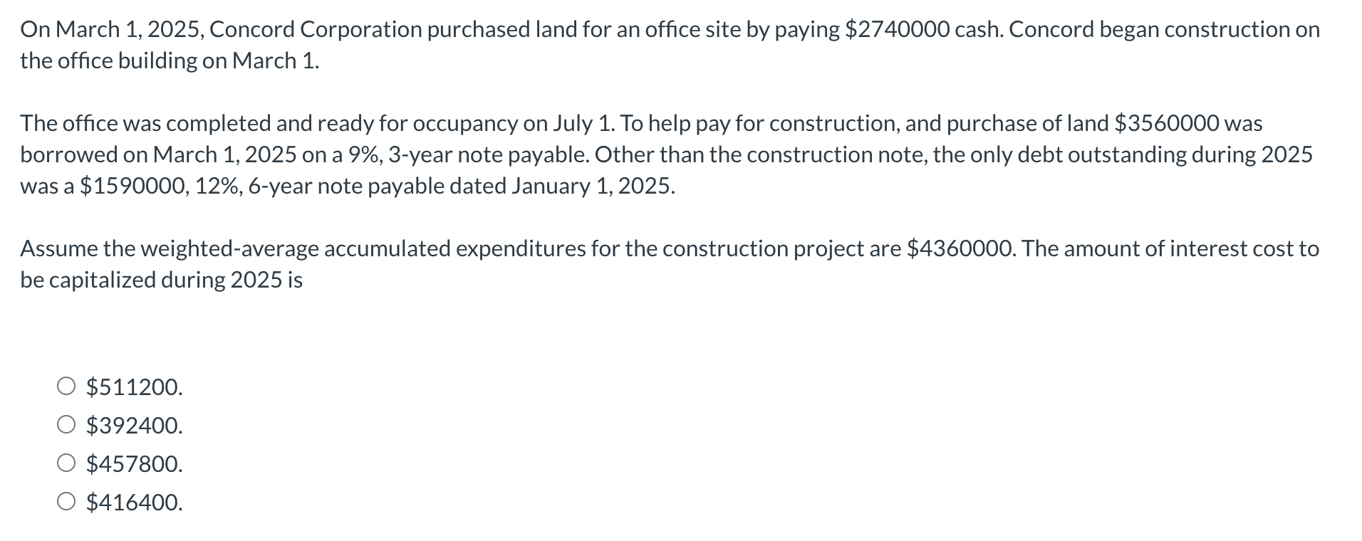 Solved On March 1, 2025, ﻿Concord Corporation purchased land | Chegg.com