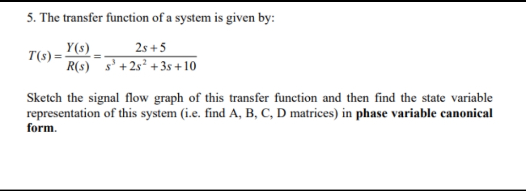 Solved The transfer function of a system is given | Chegg.com