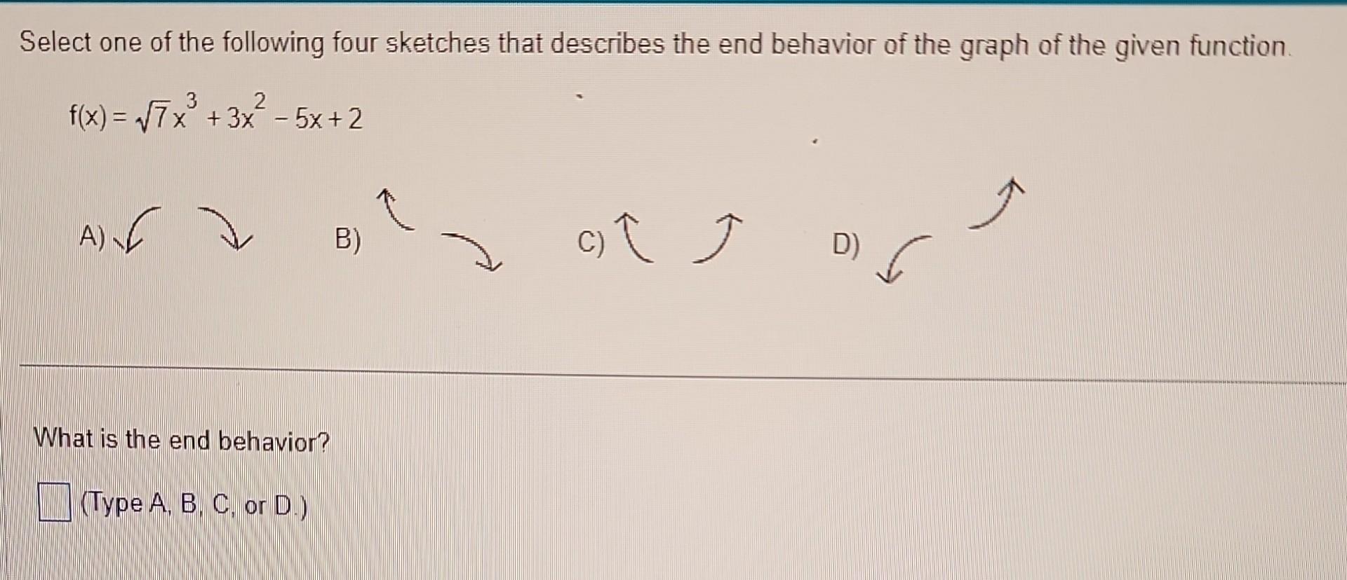 Solved Select one of the following four sketches that | Chegg.com