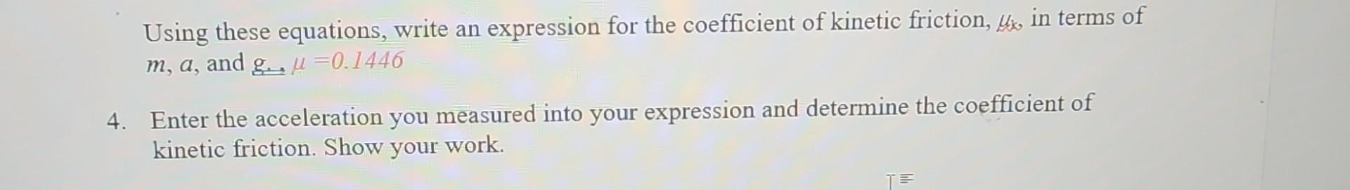 Solved Using these equations, write an expression for the | Chegg.com