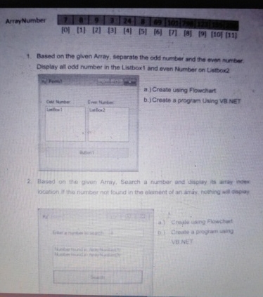 Solved Based on the given Array, separate the odd number and | Chegg.com