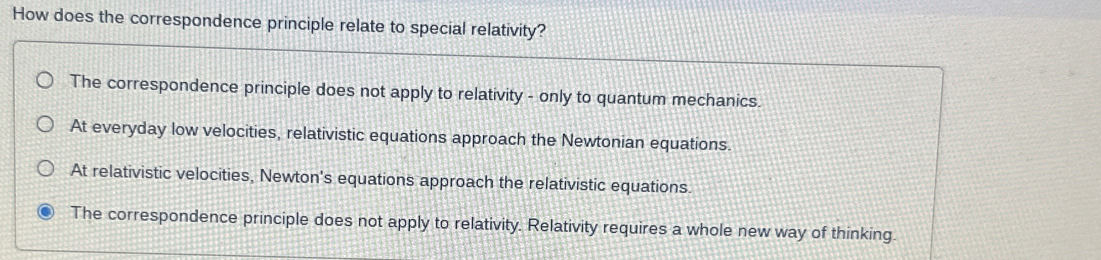 How does the correspondence principle relate to | Chegg.com