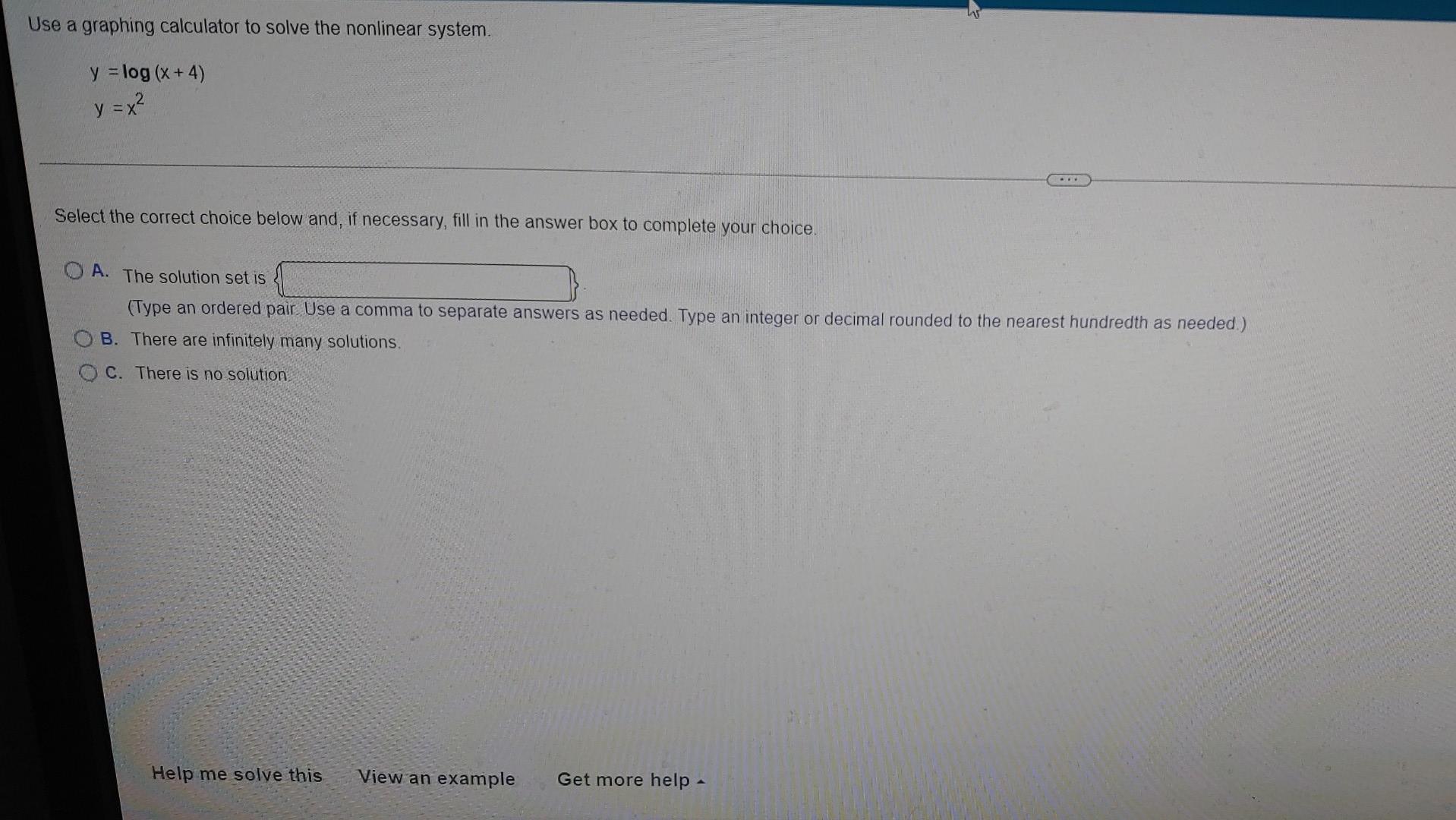 Solved Use a graphing calculator to solve the nonlinear | Chegg.com