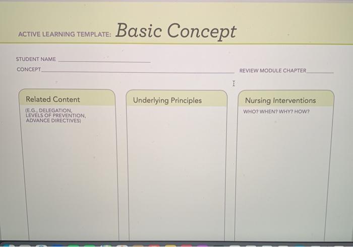 ACTIVE LEARNING TEMPLATE: Basic Concept REVIEW MODULE | Chegg.com