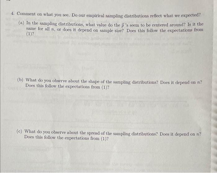 Solved 4. Comment on what you see. Do our empirical sampling | Chegg.com