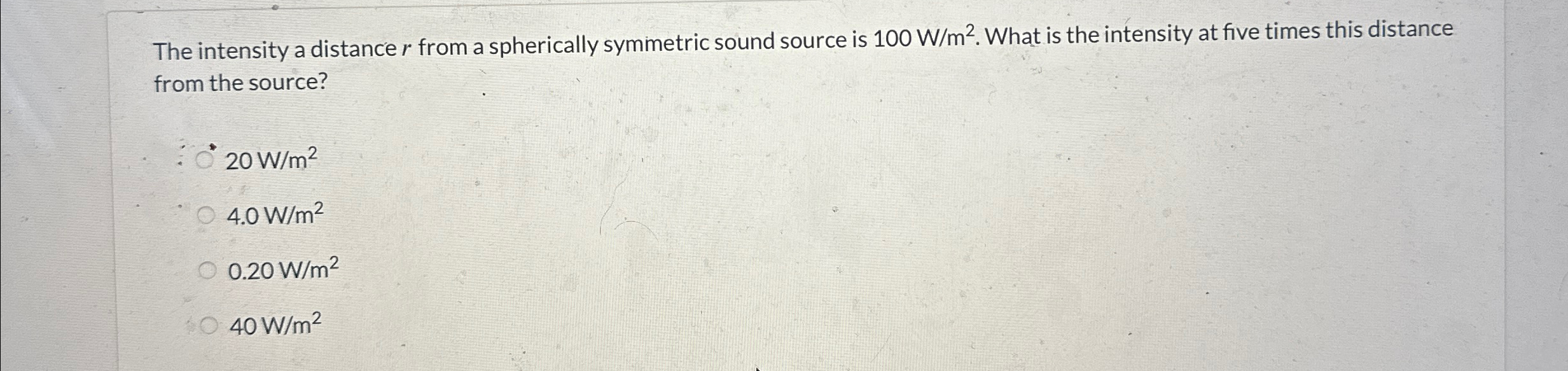 Solved The intensity a distance r ﻿from a spherically | Chegg.com
