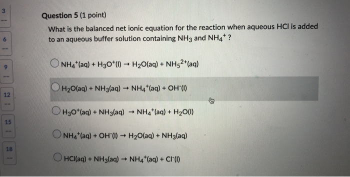Solved Question 5 (1 point) What is the balanced net ionic | Chegg.com