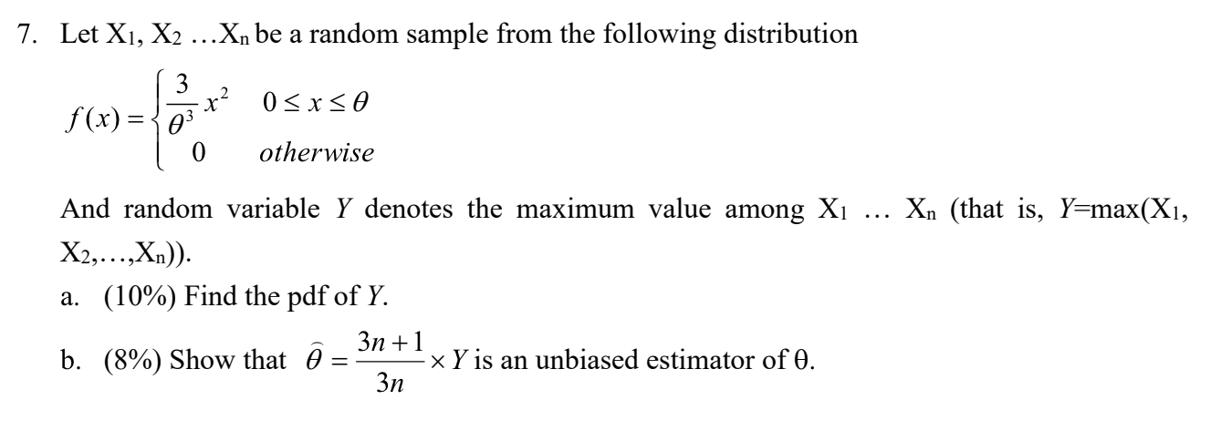 Solved Let x1,x2dotsxn ﻿be a random sample from the | Chegg.com