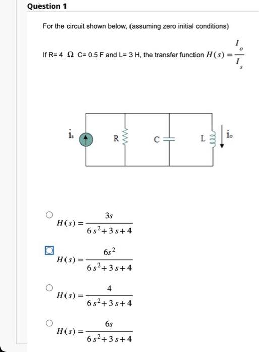 Solved Question 1 For the circuit shown below, (assuming | Chegg.com