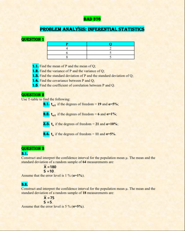 Solved BAD 376PROBLEM ANALYSIS: INFERENTLAL | Chegg.com