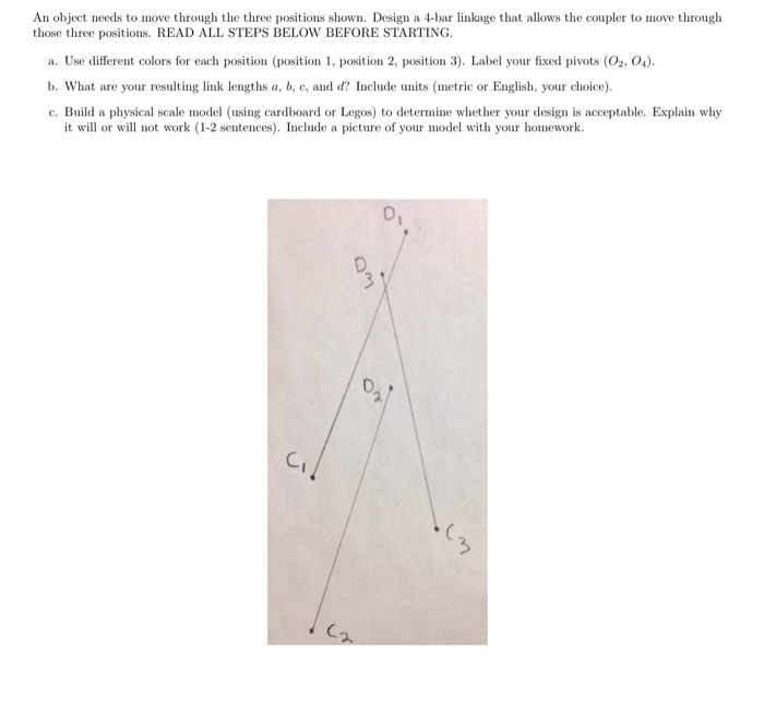 An object needs to move through the three positions | Chegg.com