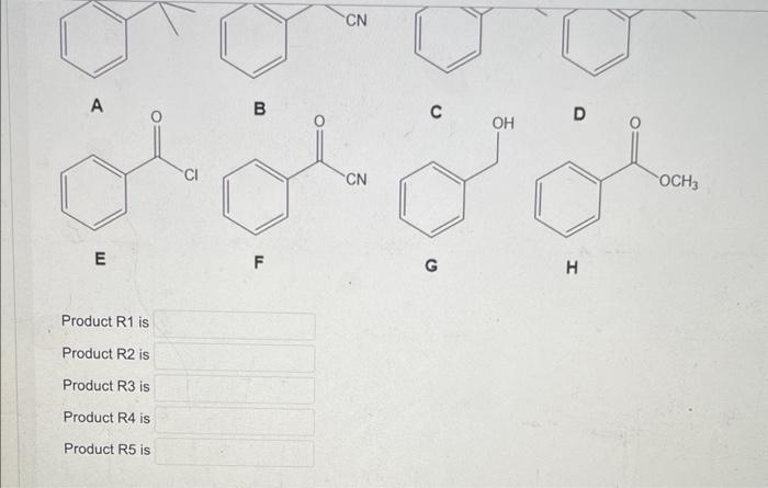 Solved Predict the products R1-R5 from the Reagent List A-H | Chegg.com
