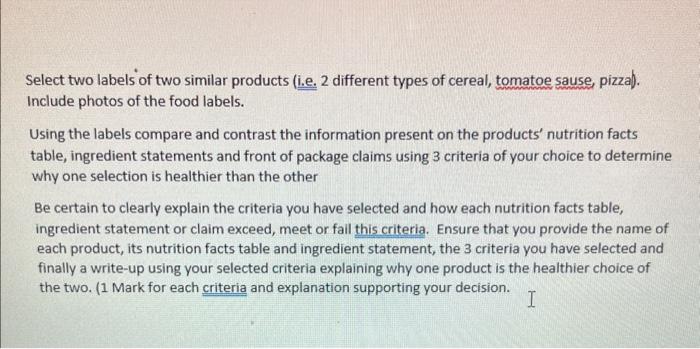 Solved Select two labels of two similar products (i.e. 2 | Chegg.com