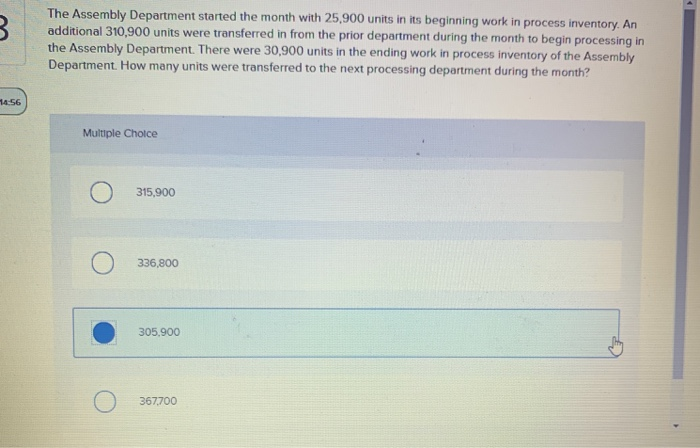 Solved B The Assembly Department started the month with | Chegg.com