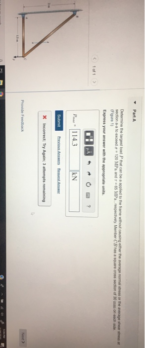 Solved Part A Determine the largest load P that can be a | Chegg.com