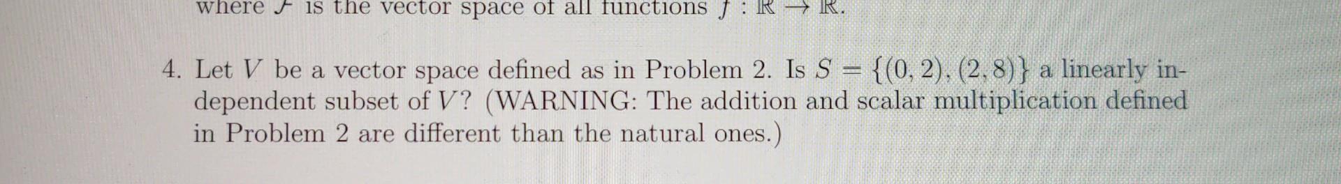 Solved For any (x1,x2),(y1,y2)∈R2 and c∈R, define | Chegg.com