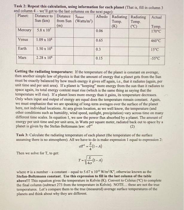 Solved Using Apparent Brightness (S) to get power flux to | Chegg.com