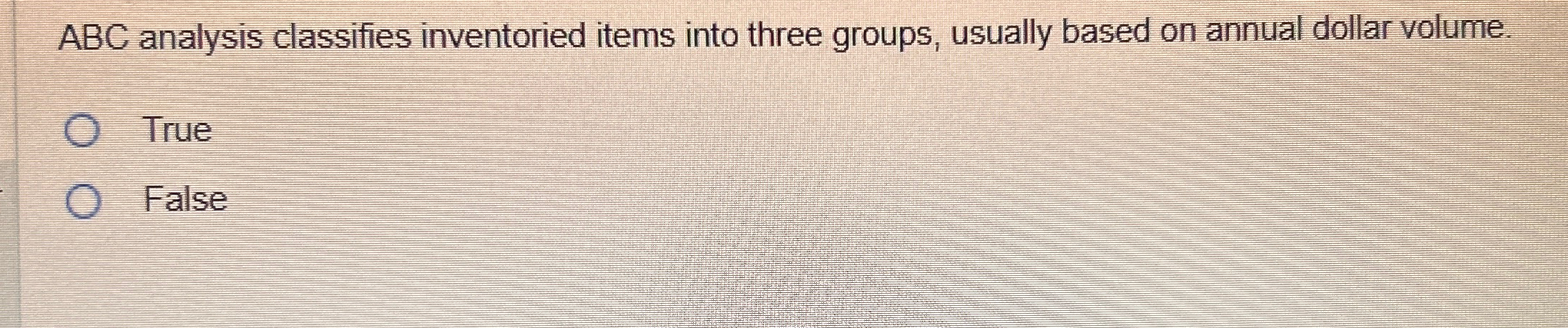 Solved ABC analysis classifies inventoried items into three | Chegg.com