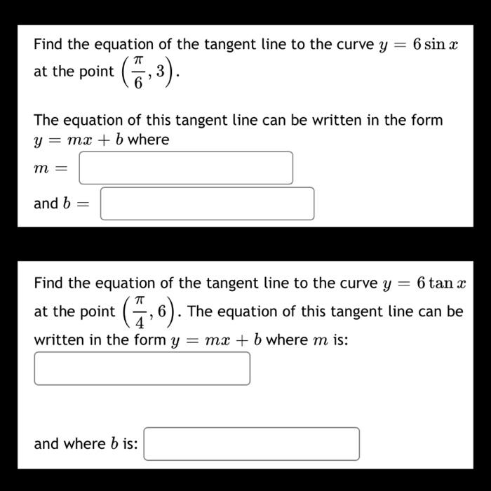Solved Find the equation of the tangent line to the curve y | Chegg.com