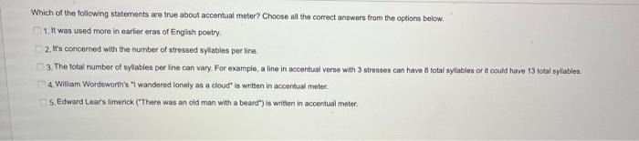 Which of the following staternents are true about | Chegg.com