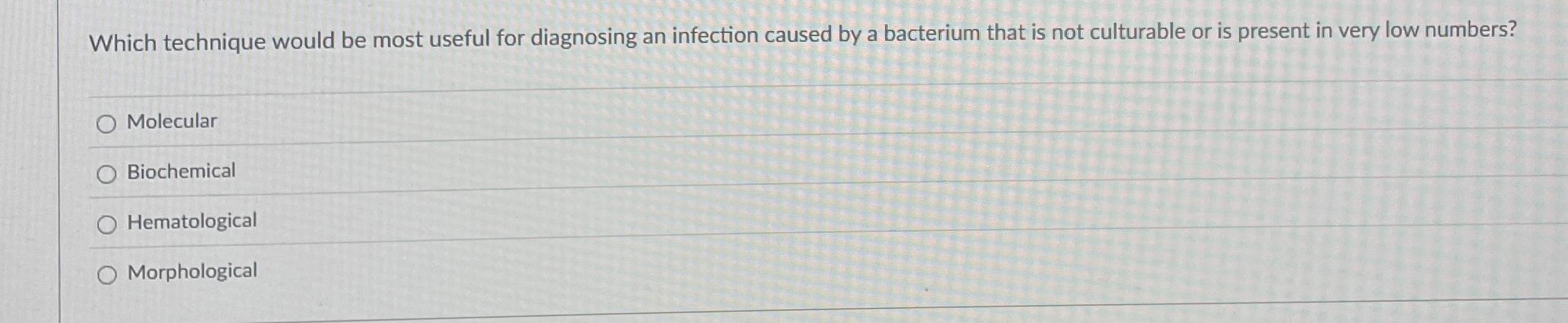 Solved Which technique would be most useful for diagnosing | Chegg.com