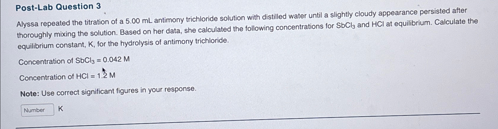 Solved Post-Lab Question 3Alyssa repeated the titration of a | Chegg.com