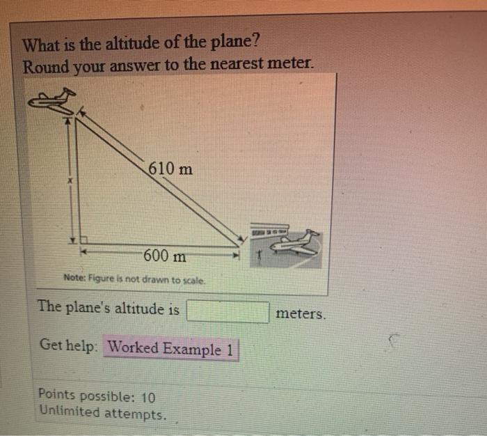 Solved What is the altitude of the plane? Round your answer | Chegg.com