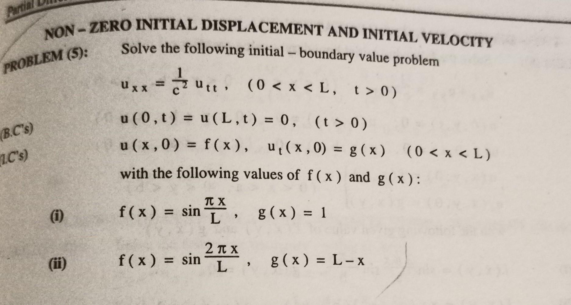 Solved Non Zero Initial Displacement And Initial Velocity
