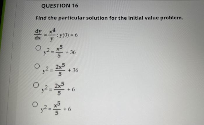 Solved Find the particular solution for the initial value | Chegg.com