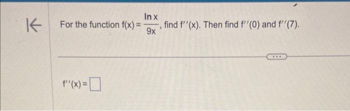 Solved For the function f(x)=3+xx2, find f′′(x). Then find | Chegg.com