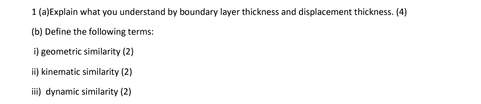 1 (a)Explain what you understand by boundary layer | Chegg.com
