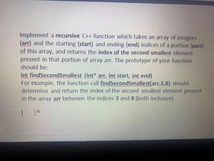 Solved Implement a recursive C++ function which takes an | Chegg.com