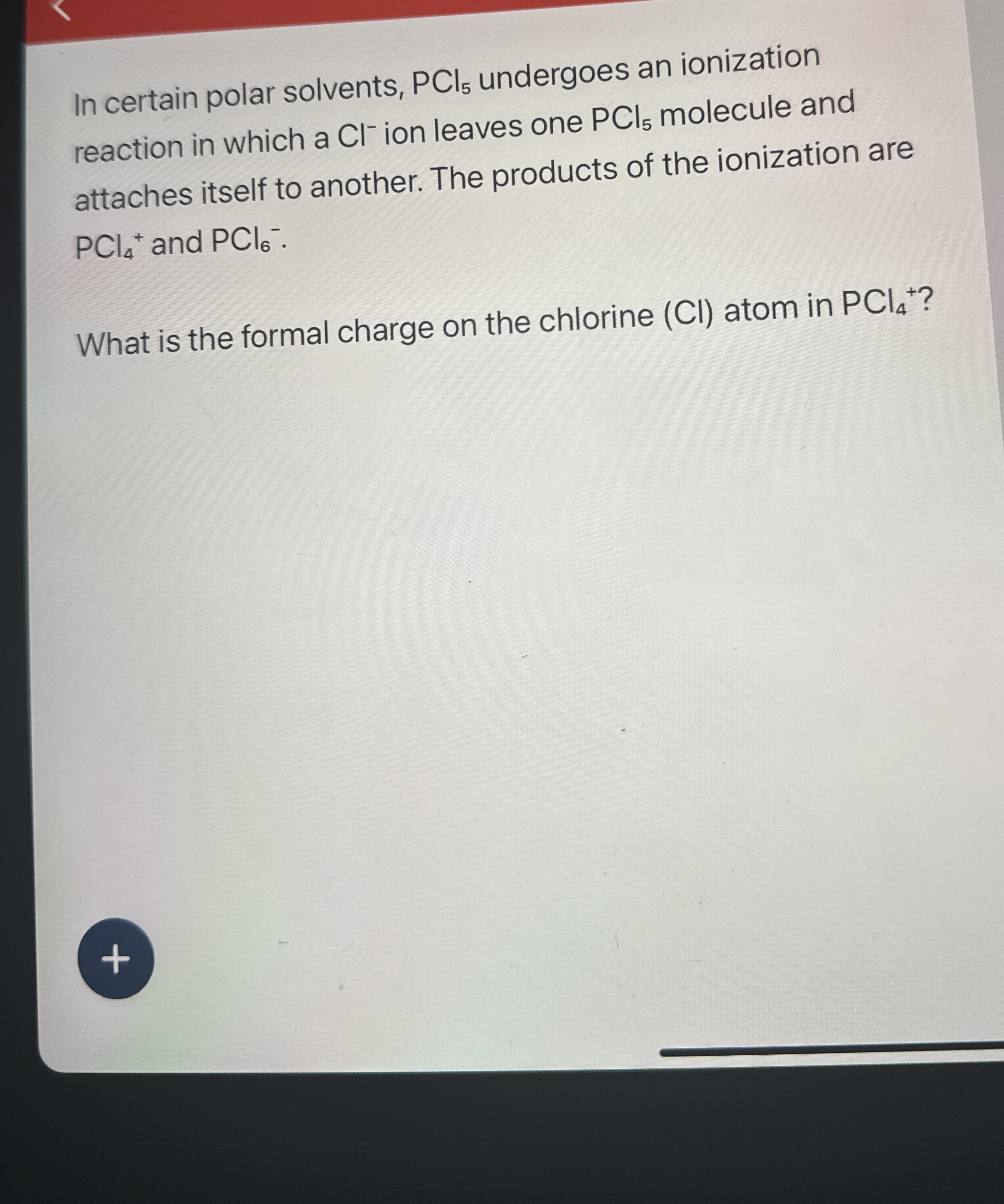 Solved In certain polar solvents, PCl5 ﻿undergoes an | Chegg.com
