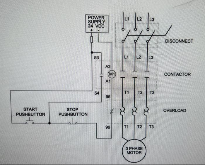Solved Given the attached schematic for a hardwired motor | Chegg.com